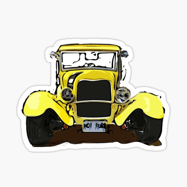 "Classic Yellow Old Car" Sticker for Sale by Eduardo-Tavares | Redbubble