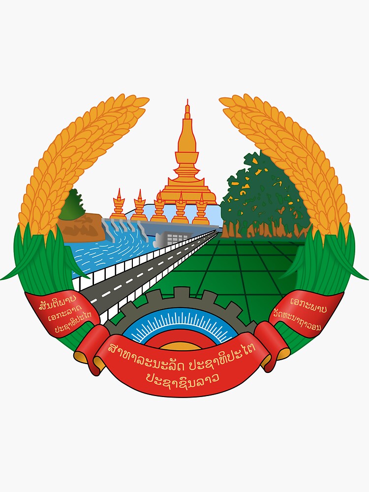 "Laos National Emblem" Sticker by charlieshim | Redbubble