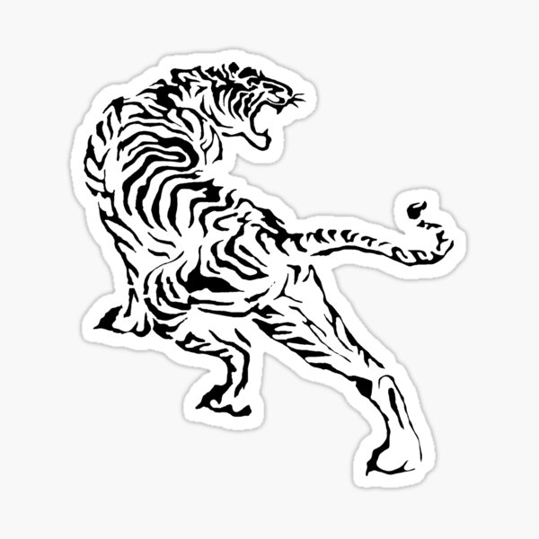 "Tiger - Black" Sticker by timtopping | Redbubble