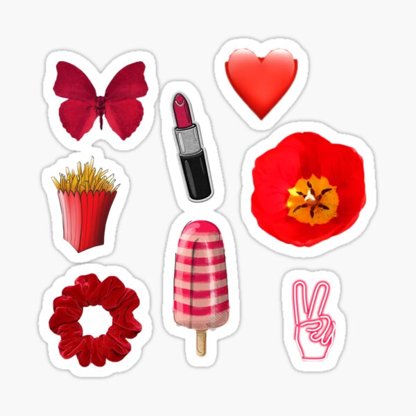 "Red aesthetic sticker pack" Sticker by swaygirls | Redbubble