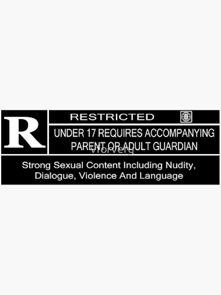 "Rated R for content" Sticker for Sale by vforvery | Redbubble