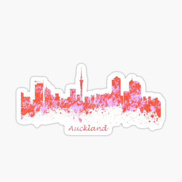 "Auckland New Zealand Skyline art" Sticker by chris2766 | Redbubble