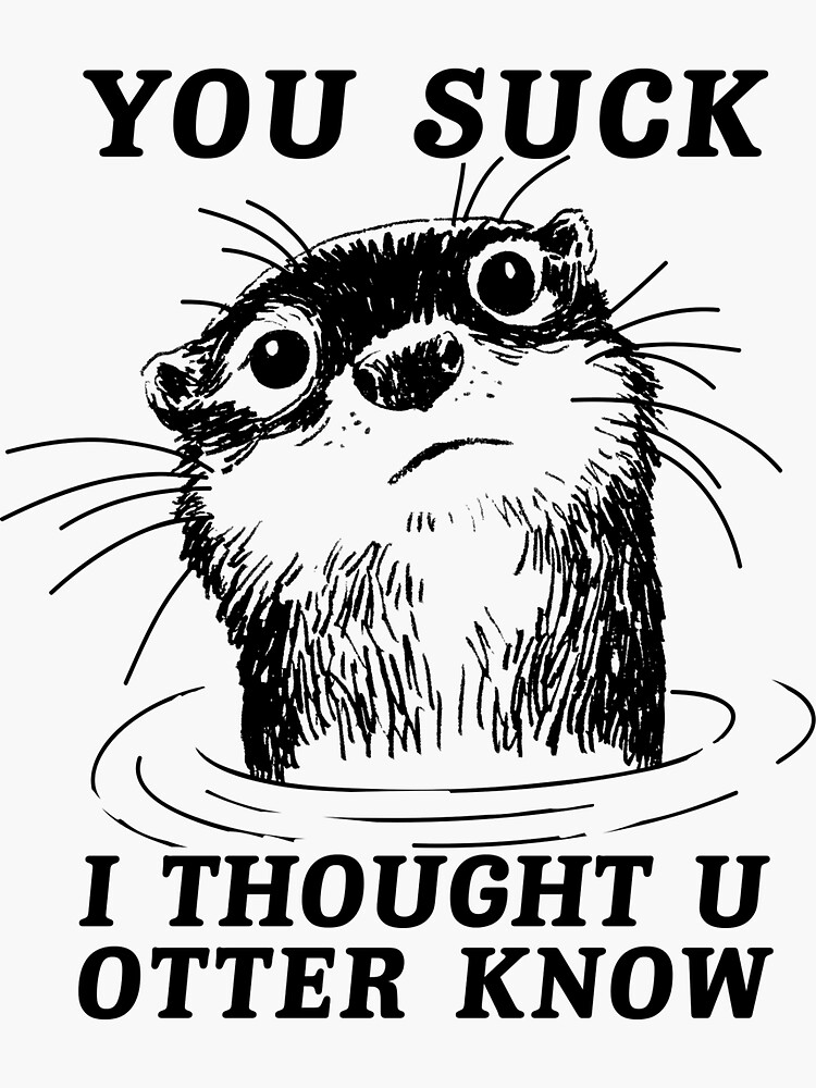 "Angry Otter" Sticker by Manoly | Redbubble