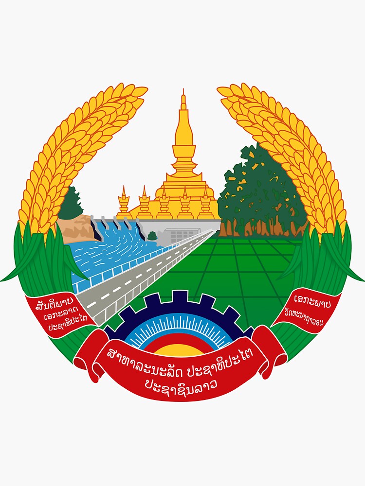 "Laos National Emblem " Sticker for Sale by abbeyz71 | Redbubble