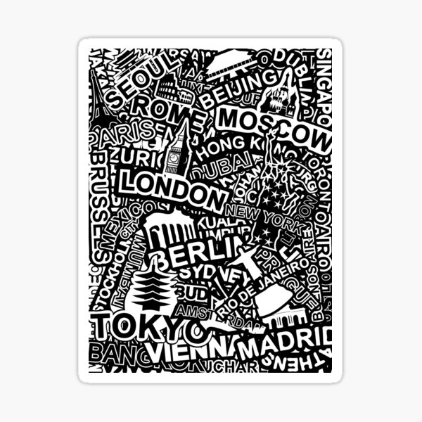 "World City Doodle" Sticker by pda1986 | Redbubble