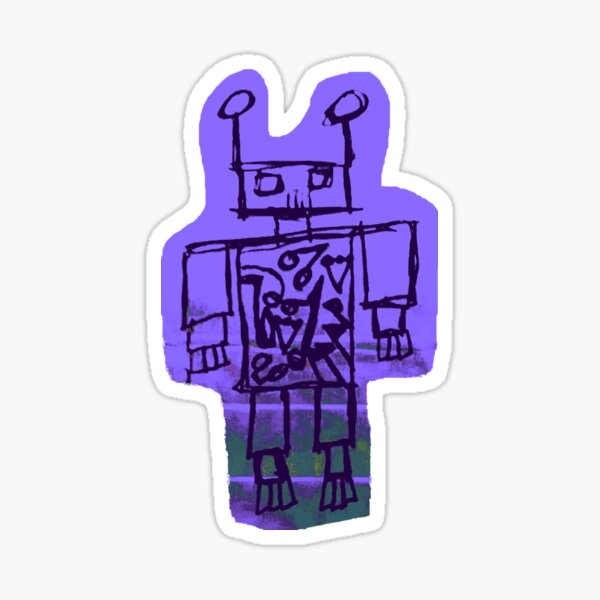 "Purple Robot Machine Sticker " Sticker by OmegaRedFan | Redbubble
