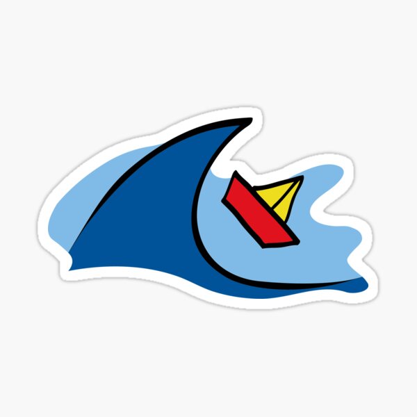 "Paper-Boat in the Waves" Sticker for Sale by chrisbears | Redbubble