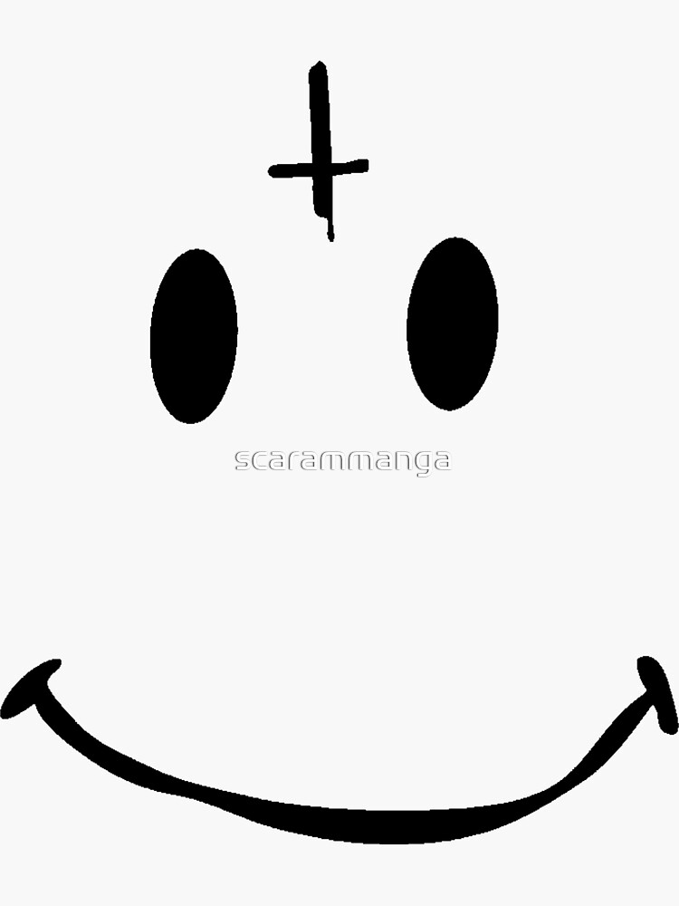 "Cross Smile [Black]" Sticker by scarammanga | Redbubble