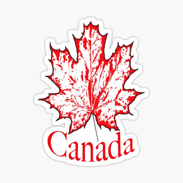 "Canadian Red Maple leaf" Sticker by EucalyptusBear | Redbubble