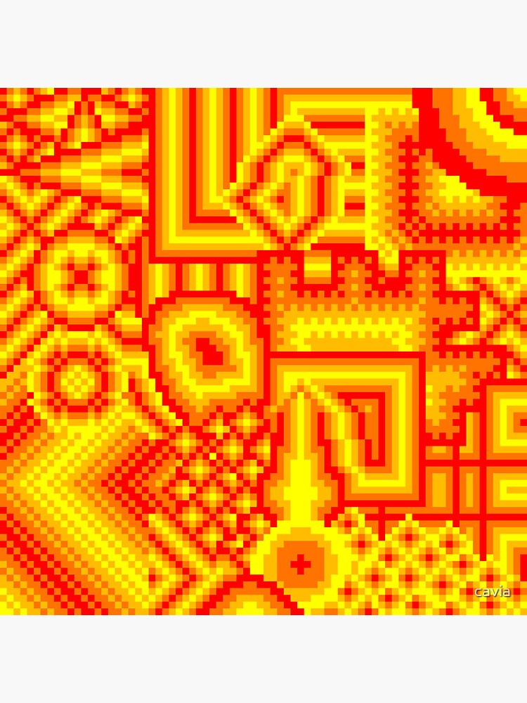 "pixel mess red yellow" Sticker for Sale by cavia | Redbubble