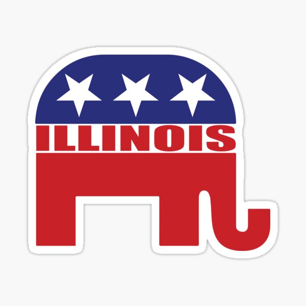 "Illinois Republican Elephant" Sticker for Sale by Republican | Redbubble