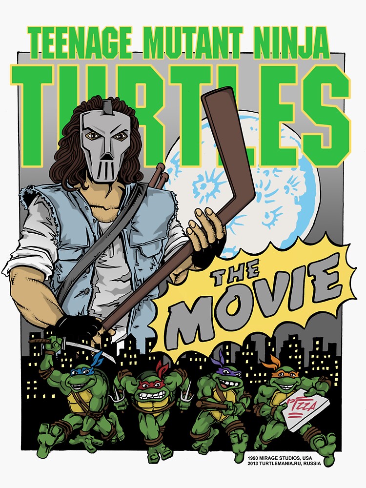 "Ninja Turtles Retro First Movie 1990 Casey Jones" Sticker by ...
