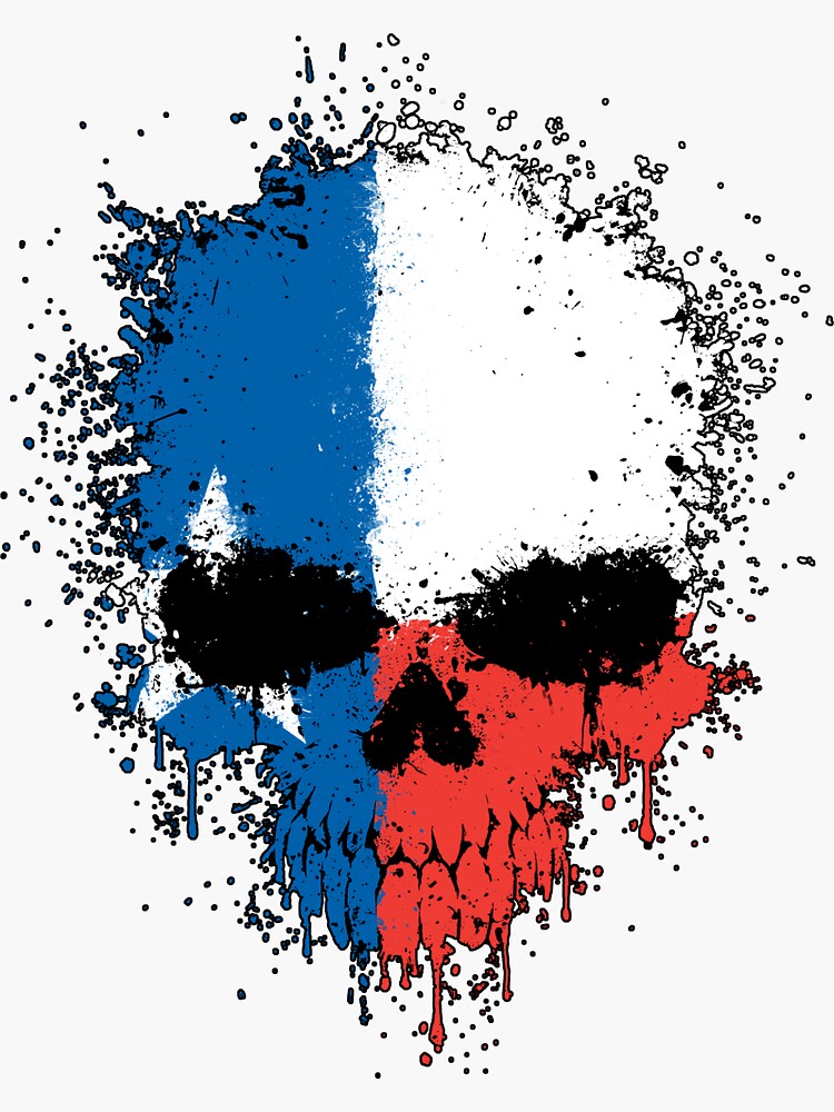 "Chaotic Texas Flag Splatter Skull" Sticker by JeffBartels | Redbubble
