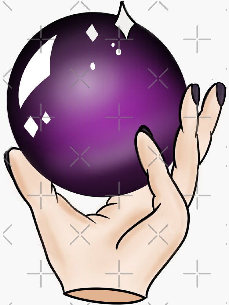 "Hand & Crystal Ball Design" Sticker for Sale by Pumpkindraws1 | Redbubble