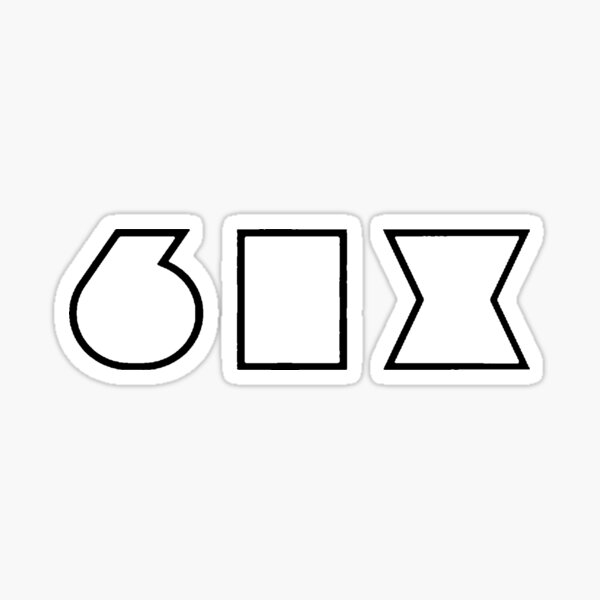 "Six Squared [Black]" Sticker for Sale by scarammanga | Redbubble