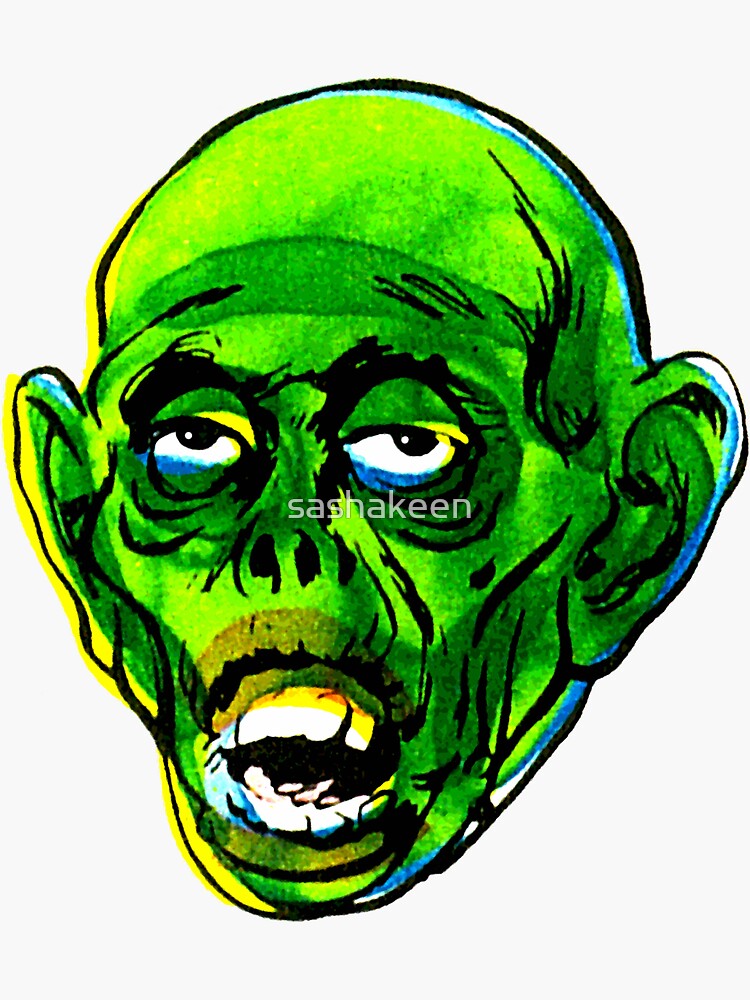 "Green Ghoul" Sticker for Sale by sashakeen | Redbubble