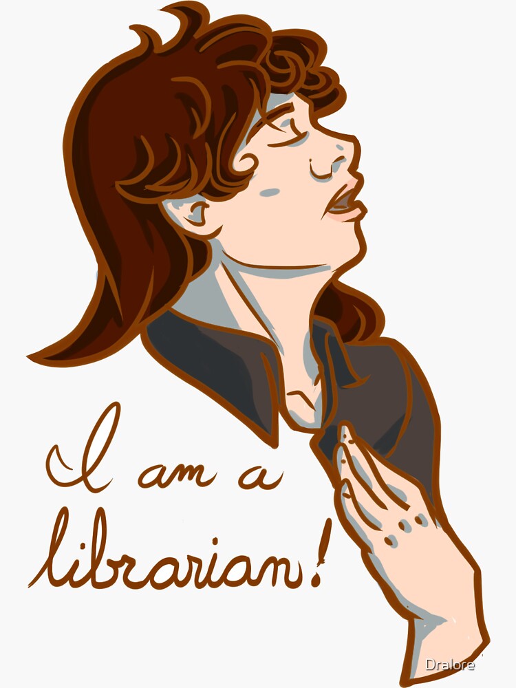 "I am a librarian!" Sticker for Sale by Dralore | Redbubble