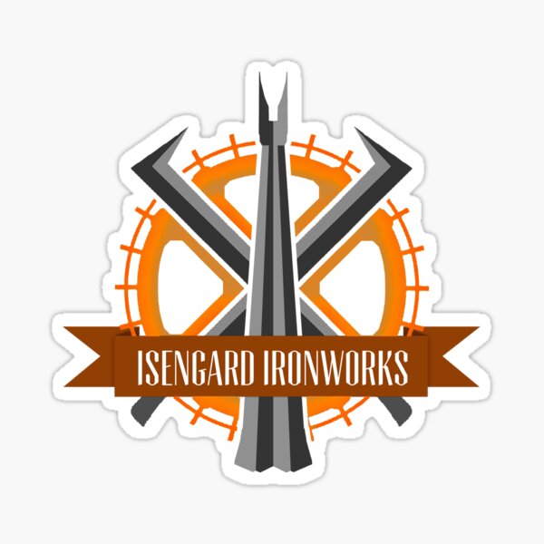 "Isengard Ironworks" Sticker for Sale by WrathHammer | Redbubble