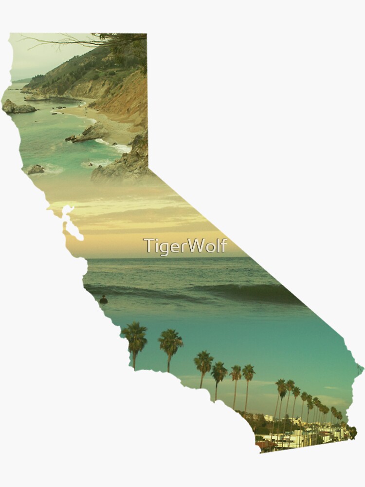 "California Collage" Sticker by TigerWolf | Redbubble