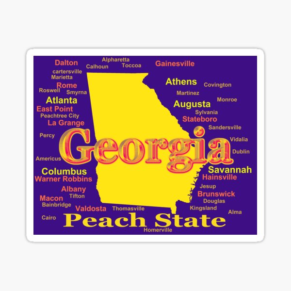 "Colorful Georgia State Pride Map Silhouette " Sticker for Sale by ...