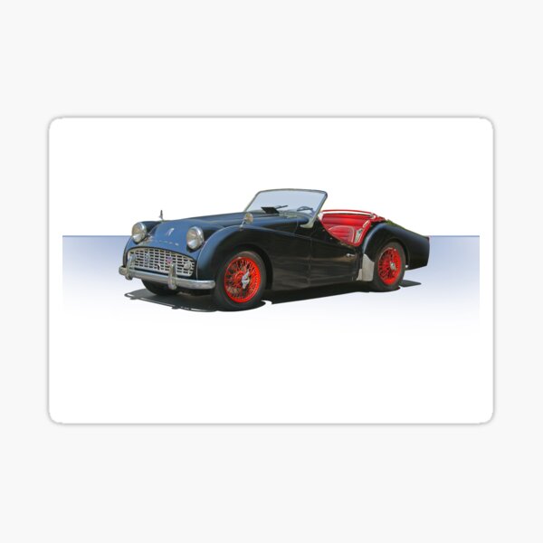 "1956 Triumph TR3 A 'Studio'" Sticker for Sale by DaveKoontz | Redbubble