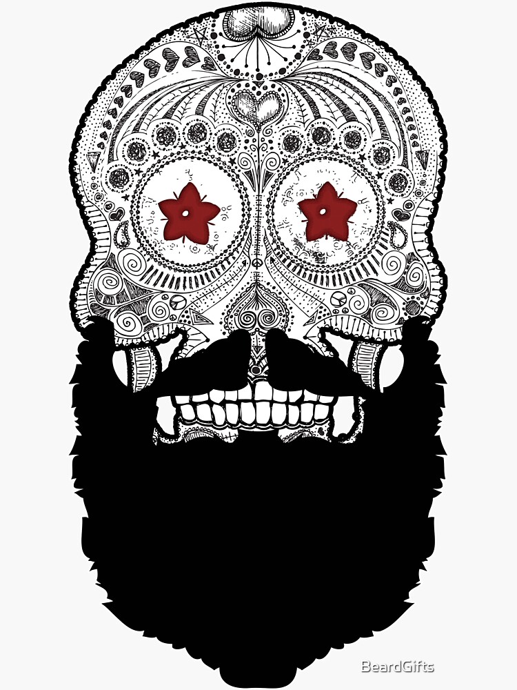 "Skull Beard" Sticker for Sale by BeardGifts | Redbubble