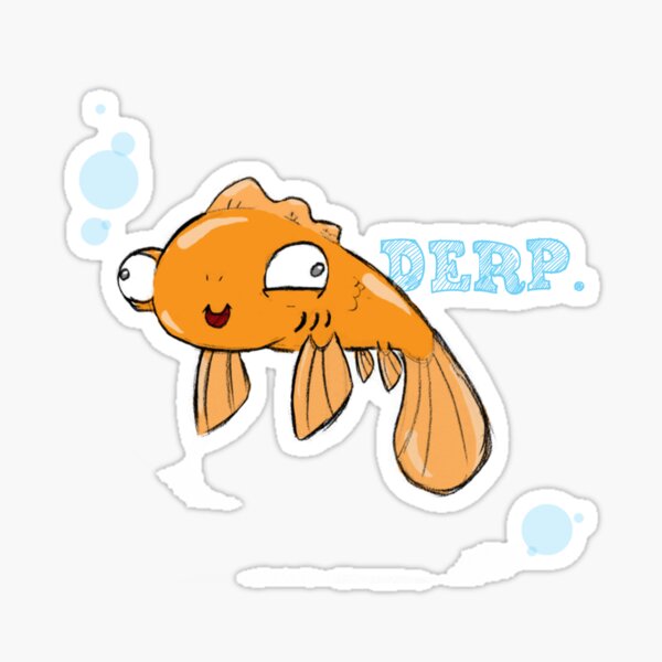 "Derpfish" Sticker by WrensWorks | Redbubble