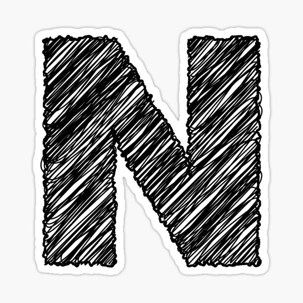 "Sketchy Letter Series - Letter N" Sticker by JHMimaging | Redbubble