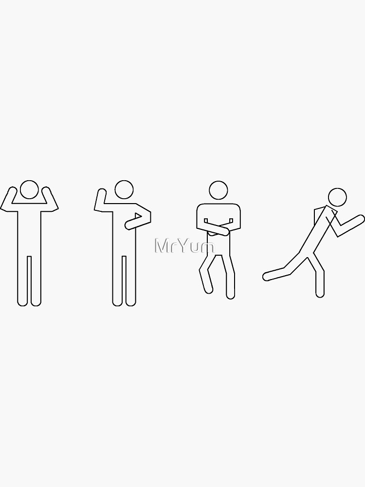 "Gangnam style in 4 steps!" Sticker by MrYum | Redbubble
