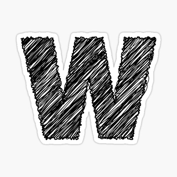 Pegatina «Serie de letras incompletas - Letra W» de JHMimaging | Redbubble
