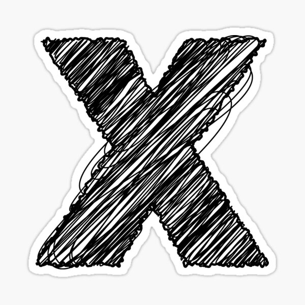 "Sketchy Letter Series - Letter X" Sticker for Sale by JHMimaging ...