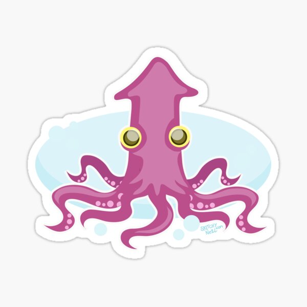 "Calamari Smarty" Sticker by dinoneill | Redbubble