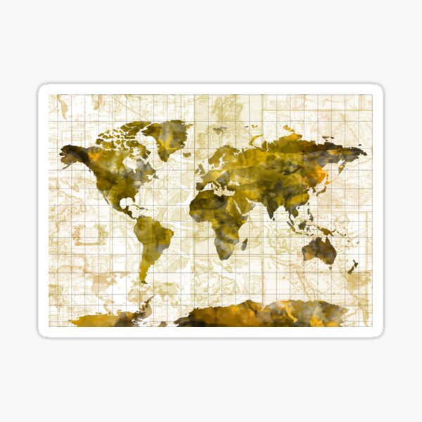 "World Map" Sticker for Sale by BekimART | Redbubble