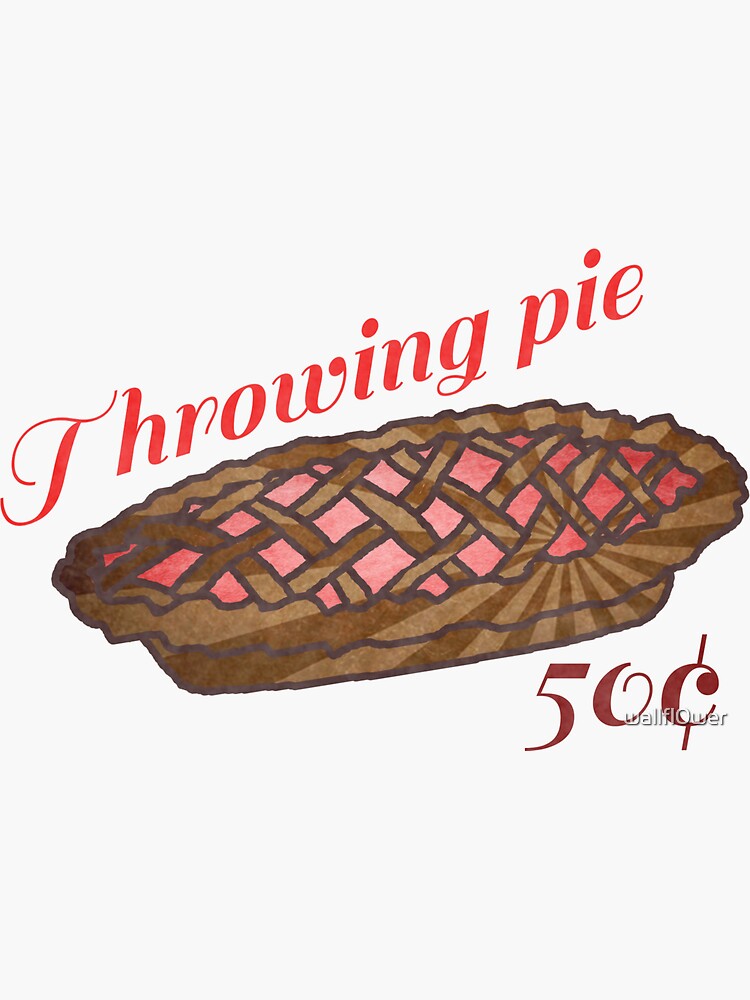 "throwing pie" Sticker for Sale by wallfl0wer | Redbubble