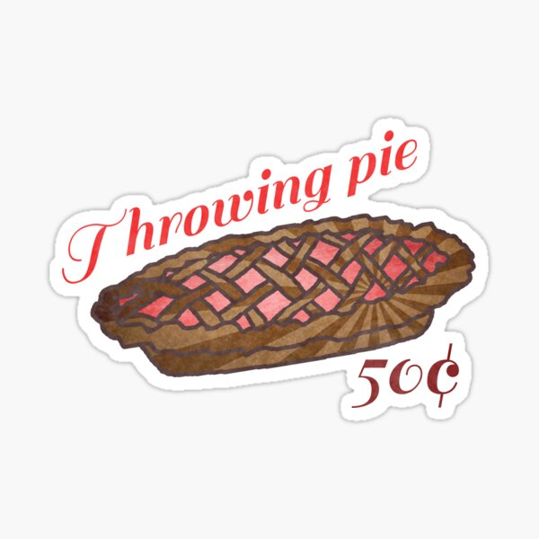 "throwing pie" Sticker for Sale by wallfl0wer | Redbubble