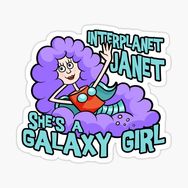 "Interplanet Janet" Sticker by Ellador | Redbubble