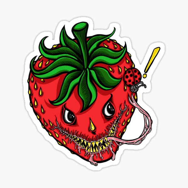 "Sinister Strawberry" Sticker by Ameda | Redbubble