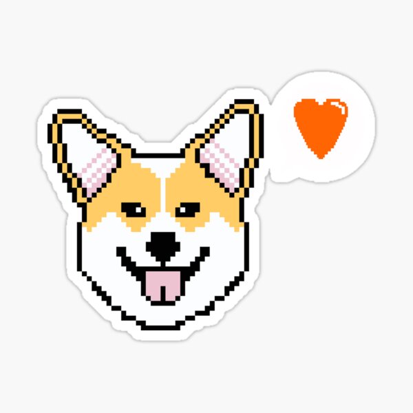 "8BIT CORGI" Sticker for Sale by MetroidRhyme | Redbubble