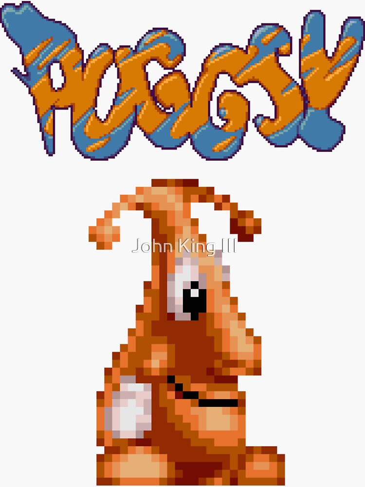 "Puggsy 16 BIT" Sticker for Sale by Johnny King | Redbubble