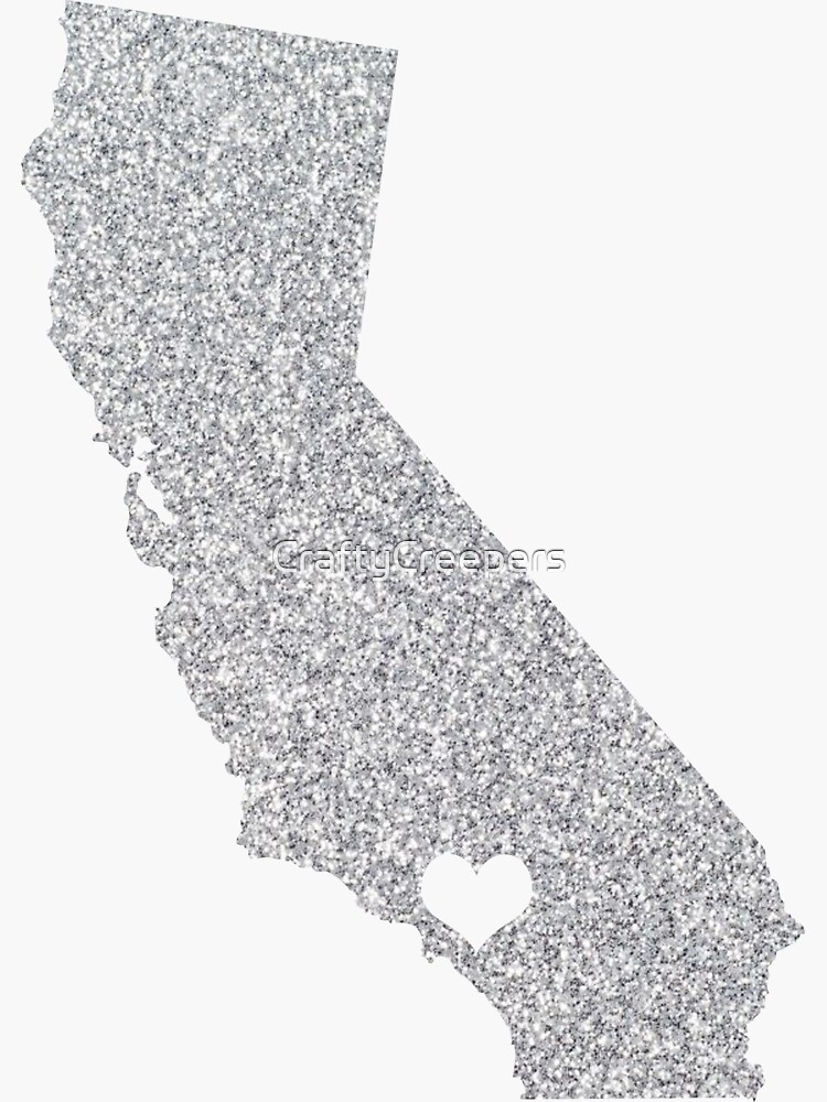 "Los Angeles, CA Glitter State" Sticker for Sale by CraftyCreepers ...