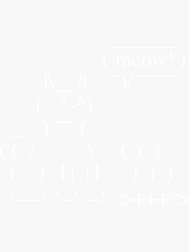 "Ascii Cat (Inverted)" Sticker by dukepope | Redbubble