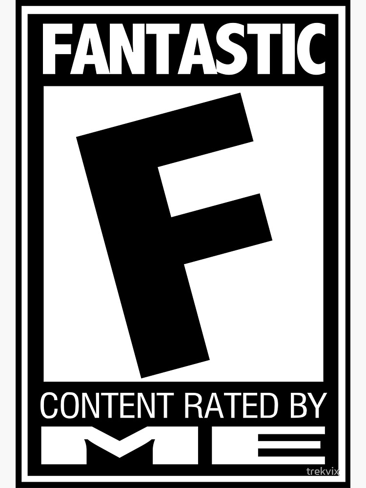 "Rated F for Fantastic" Sticker for Sale by trekvix | Redbubble