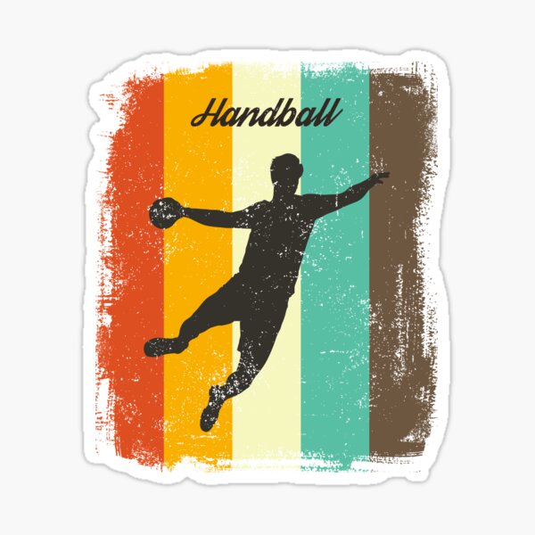 "Handball Player Retro 70s Vintage Handball Men Gift" Sticker for Sale ...