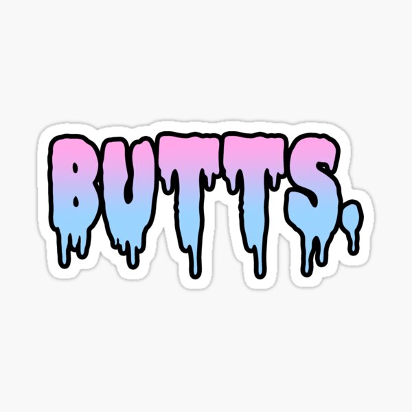 "BUTTS." Sticker for Sale by Retromingent | Redbubble