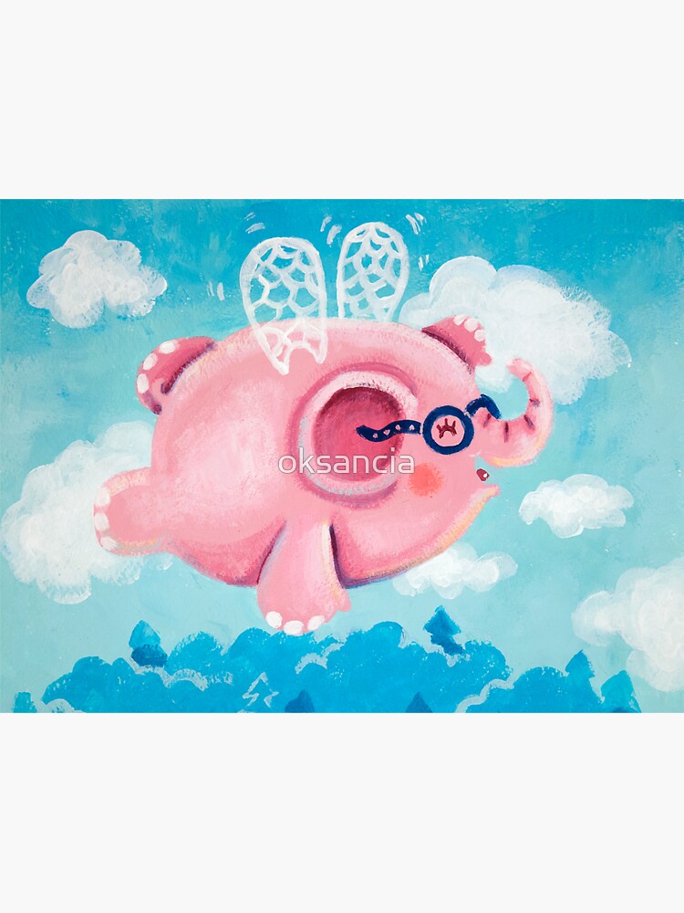 "Elephant Out Of A Fly - Rondy the Elephant can fly" Sticker for Sale ...