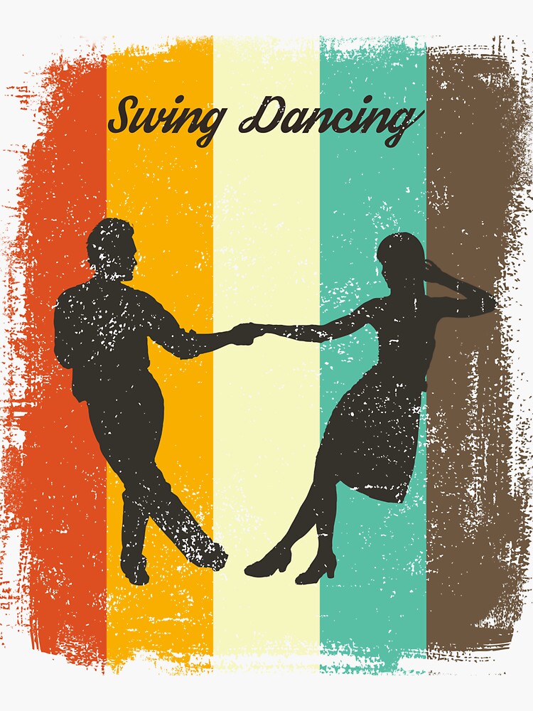 "Swing Dancers Retro 70s Vintage Swing Dancing Gift" Sticker by cgocgy ...