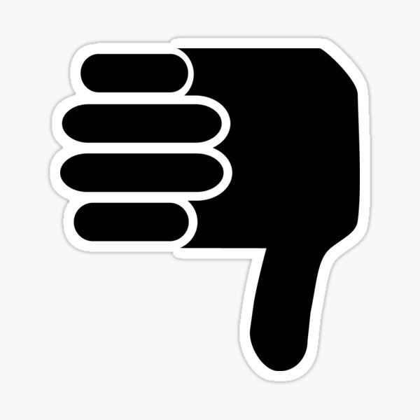 "thumbs down" Sticker for Sale by mamisarah | Redbubble