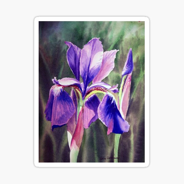 "Purple Iris Flower" Sticker by IrinaSztukowski | Redbubble