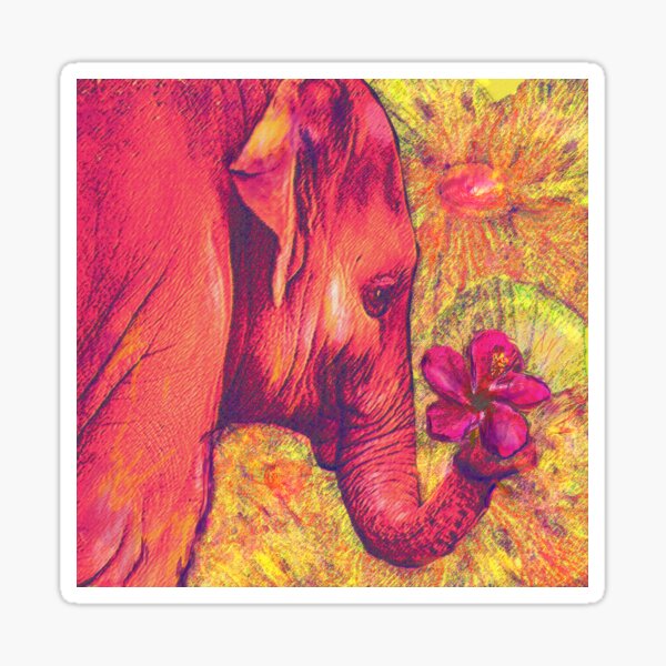 "pink elephant" Sticker for Sale by jashumbert | Redbubble