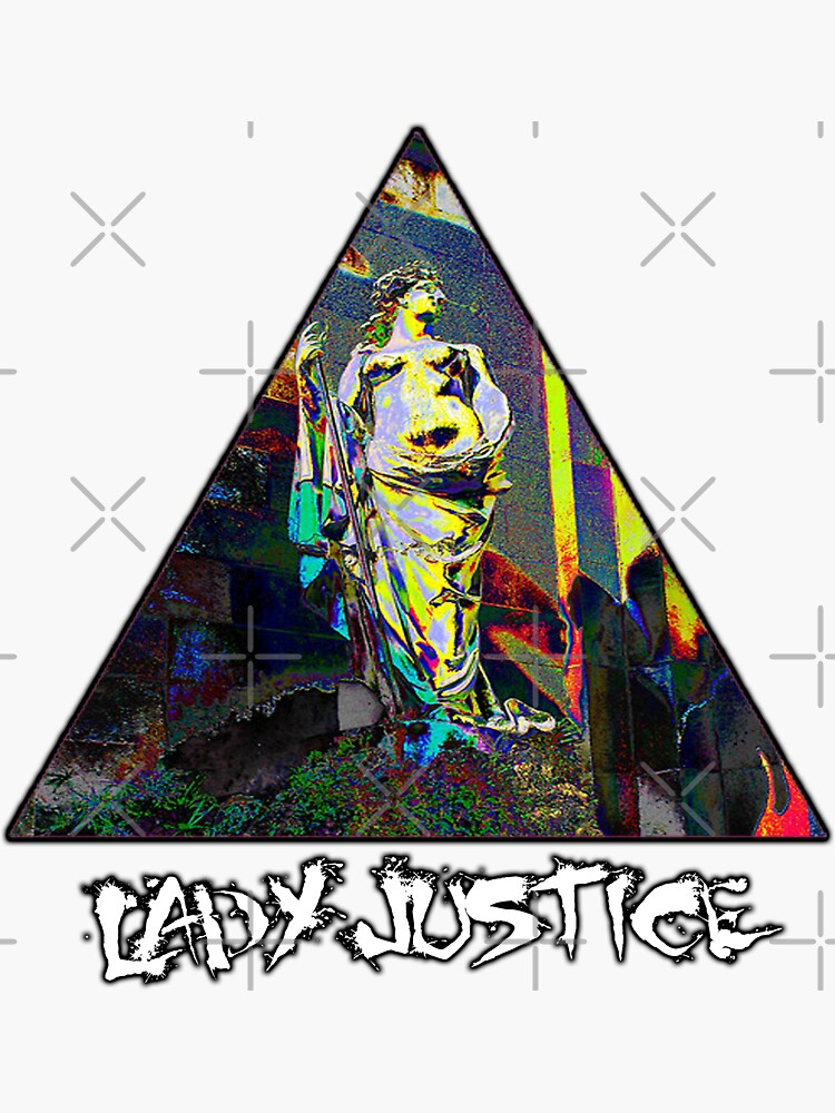 "Lady Justice" Sticker by GuitarManArts | Redbubble